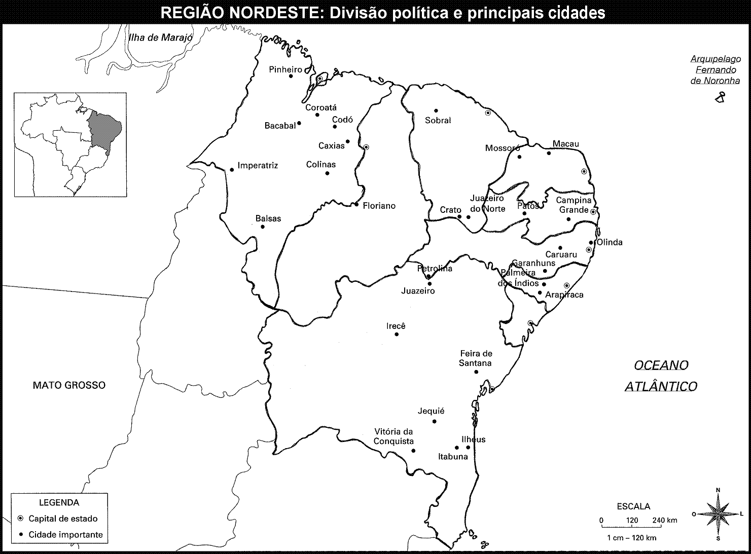 Geografia Fundamental: Brasil - Região Nordeste - Limites e Relevo
