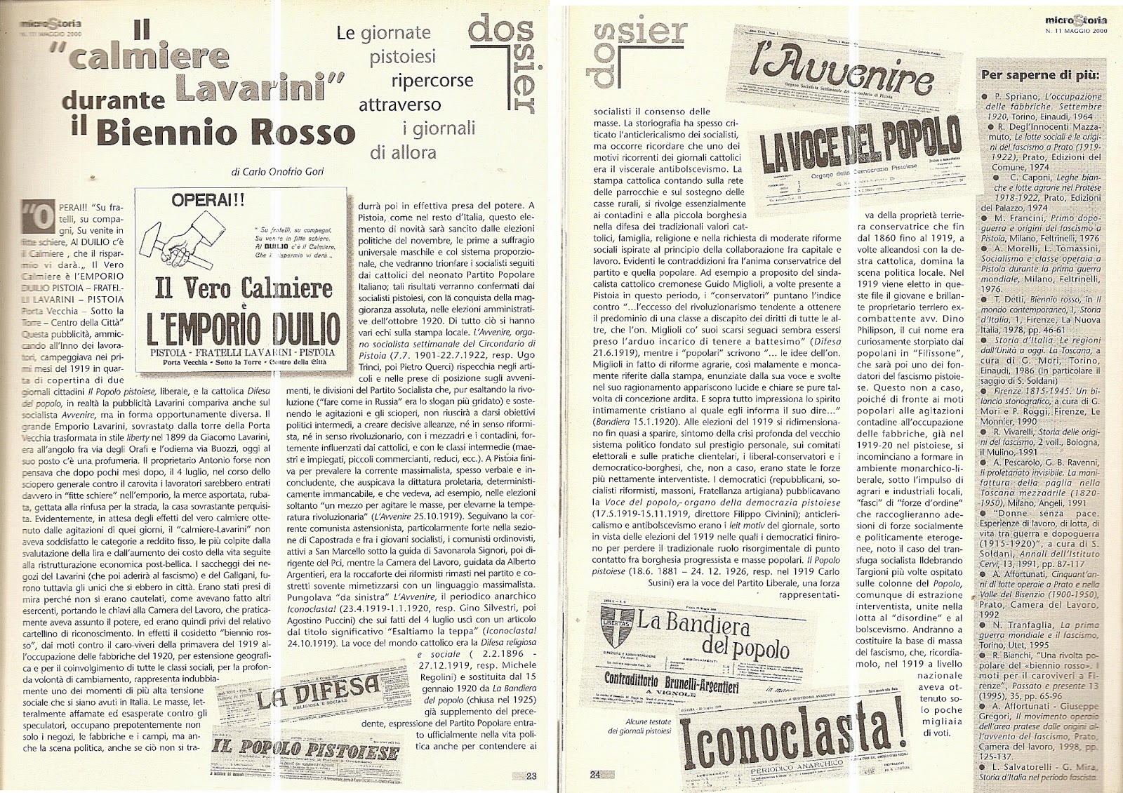 Goriblogstoria: Carlo Onofrio Gori. Il "Biennio rosso"1919-1920 a Pistoia