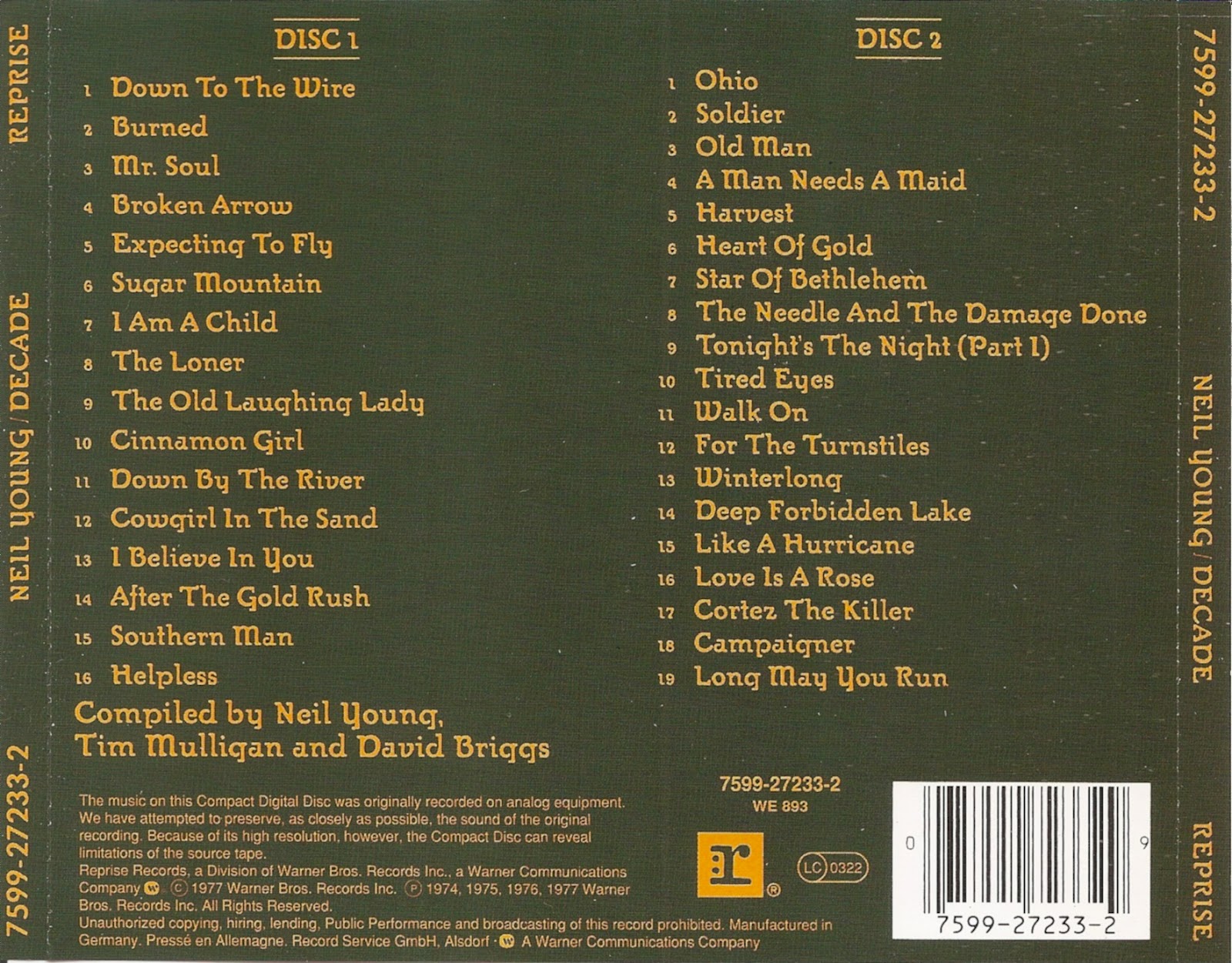 The First Pressing CD Collection: Neil Young - Decade