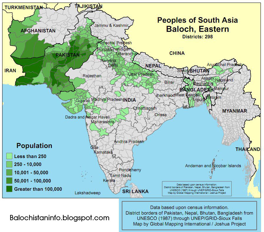 Baloch Population in South Asia | Balochistan Info