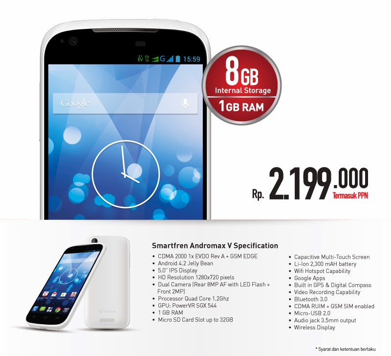 Spesifikasi Smartfren Andromax V | Smart Fren