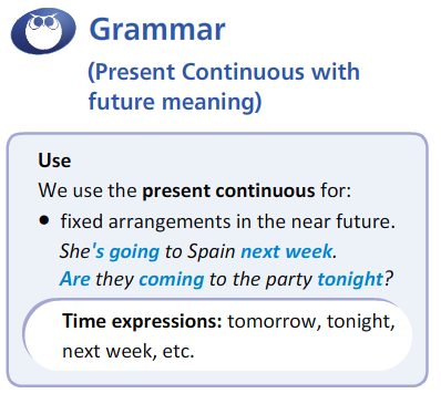 ELC - Student Blog: Grammar: Present Continuous (Future meaning)