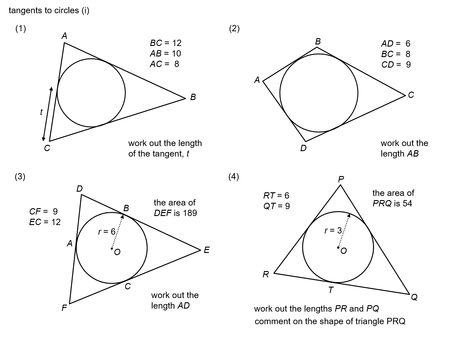 MEDIAN Don Steward mathematics teaching: tangents to circles