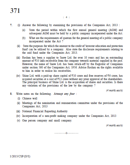 The Institute of Company Secretaries of India Company Secretarial ...