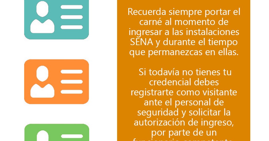 SENA - Centro Nacional de Hotelería, Turismo y Alimentos: Uso del carné