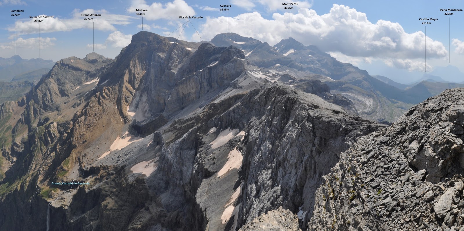 Tour du Marboré, 3009m, depuis le Col de Tentes.
