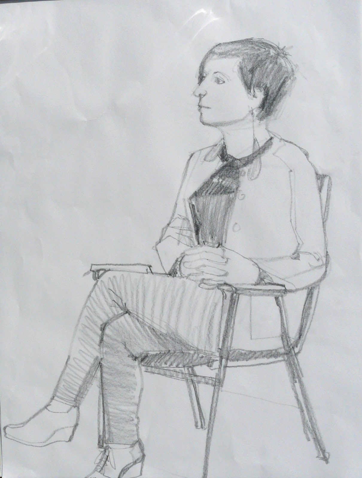 Art Every Day : Model,figure,graphite drawing on paper,24x18,price$200