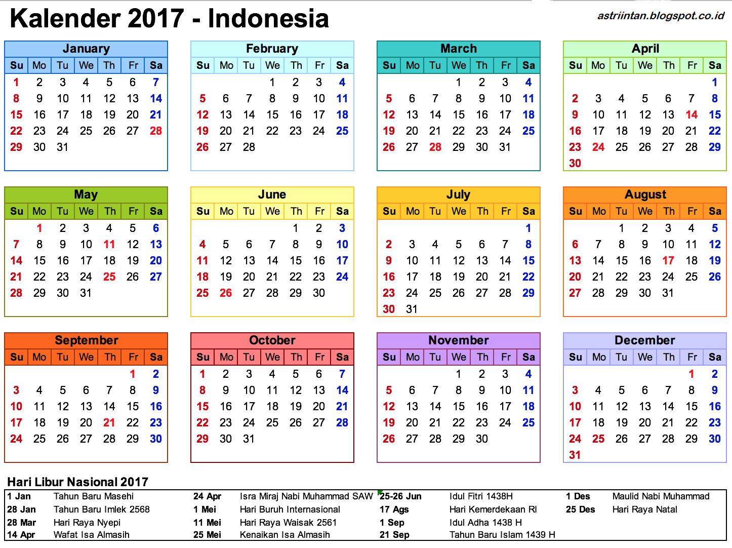 tips cantik alami: kalender 2017