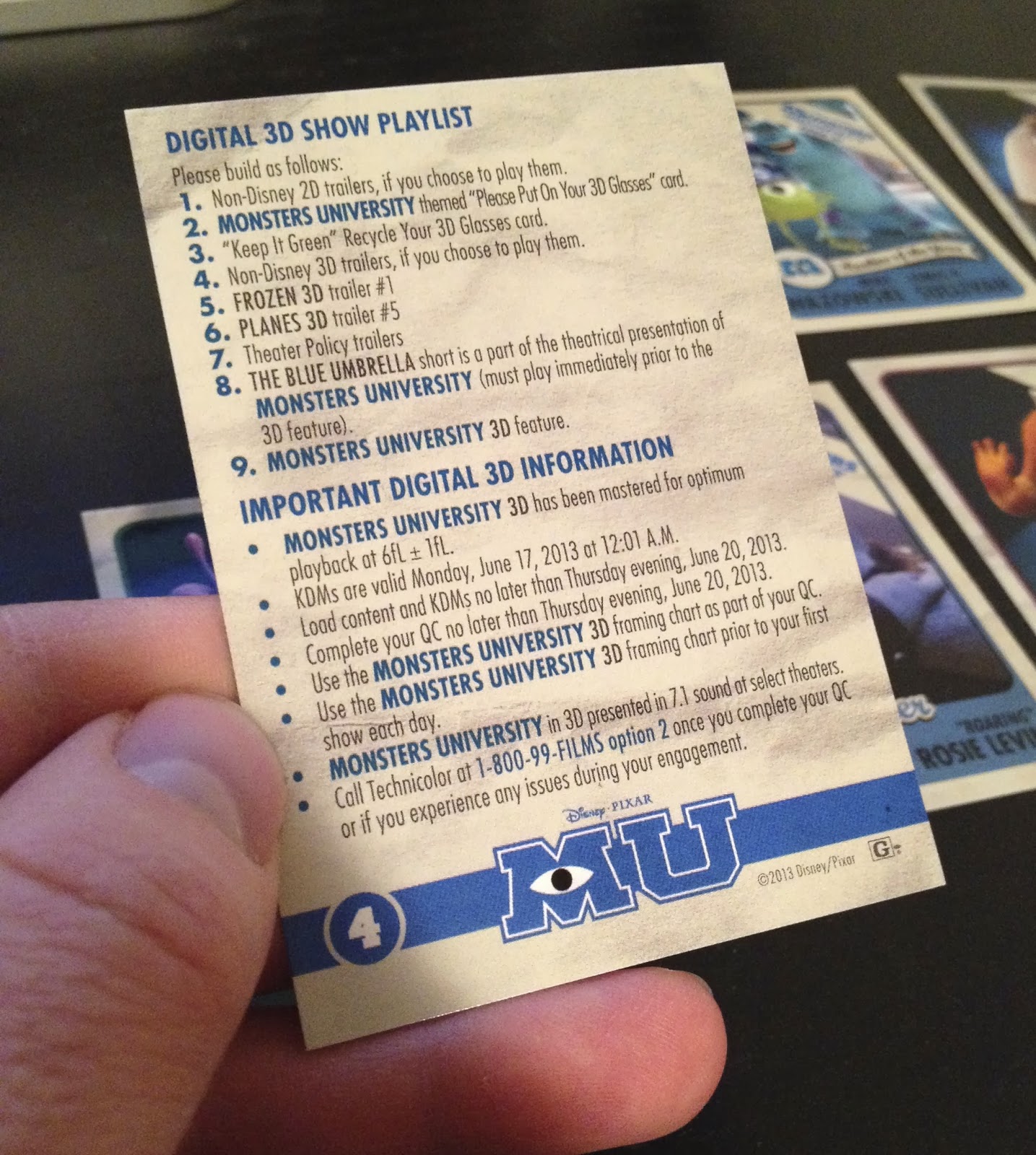 Dan the Pixar Fan: Monsters University: Projectionist Scare Cards - UPDATED