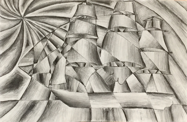 Ms. Hsieh 's Clarke Art Room- 8th Grade: Shattered Value Drawings