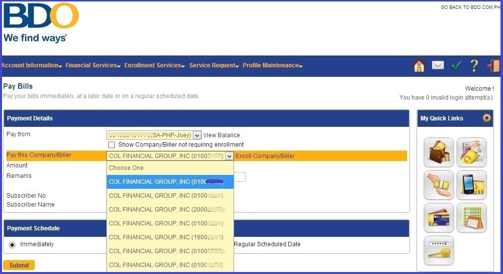 COL Me Joey: How to Enroll COL with BDO Online Banking