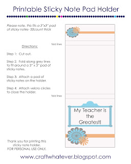 craft whatever: Free Printable Sticky Note Holder -- Teacher ...