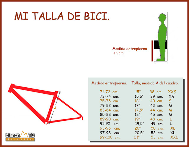 blanch MTB Zaragoza: Mi talla de bici.