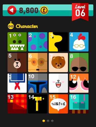 Iconpopquiz cheats and solutions: icon pop quiz character level 6-1