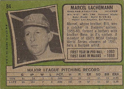 Topps 1971: no. 84 - marcel lachemann