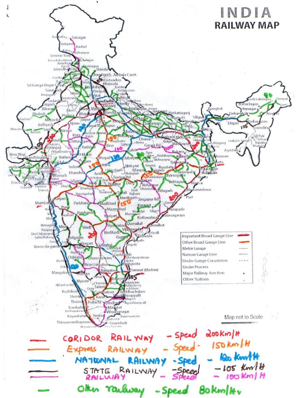Navigation Map of India railway
