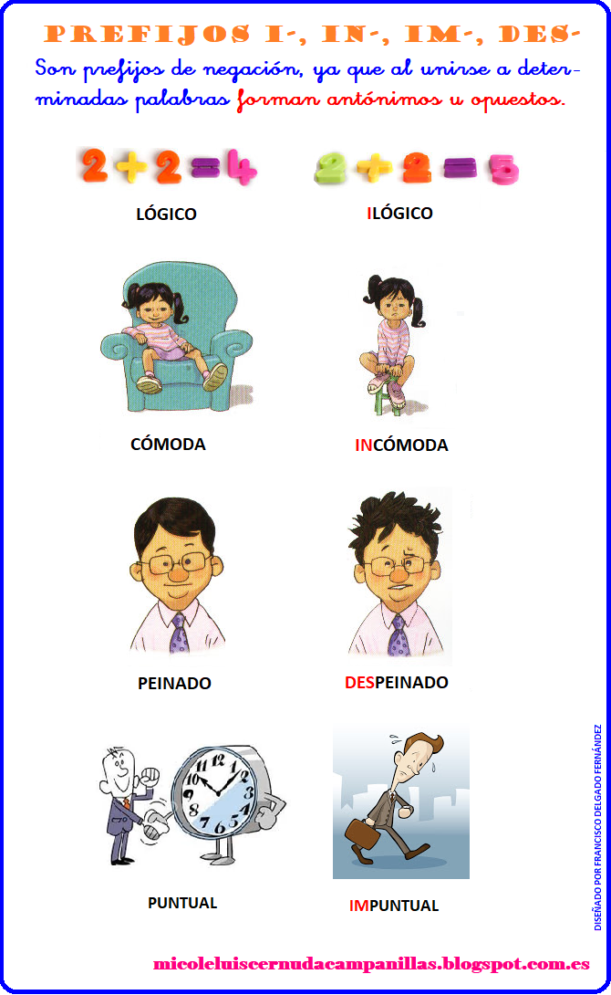 Mi cole Luis Cernuda, Campanillas.: T.5 - 4º "Prefijos I, IN-, IM-, DES-"