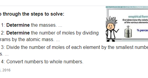 SimplyChemistry: Steps to solve empirical formula