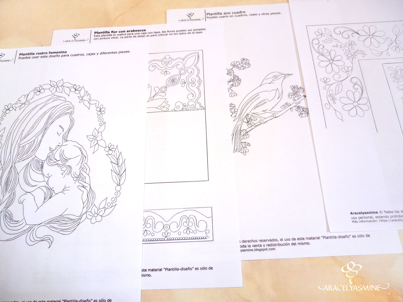 Plantillas para repujar | Aracelyasmine - Repujado en aluminio y caligrafía