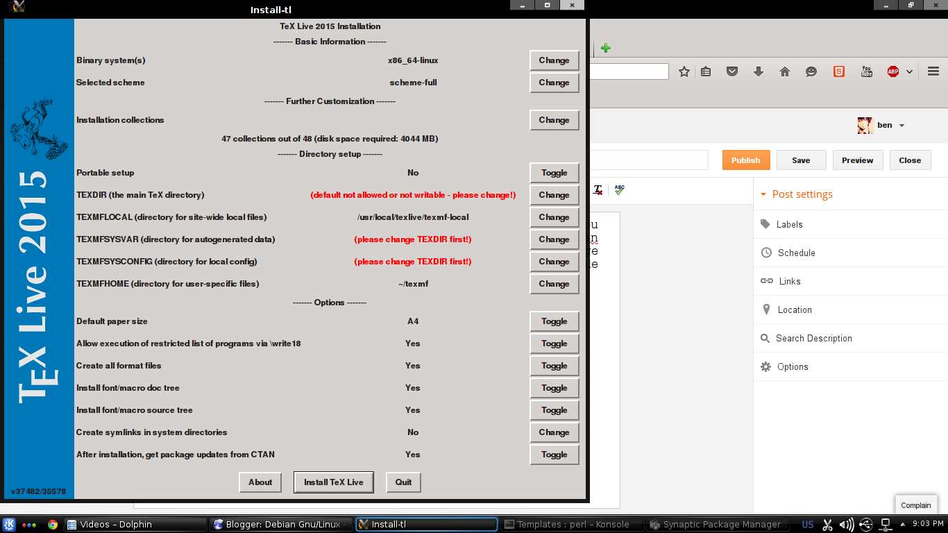 Gnu/Linux,LaTeX and EveryThing Else....: Installing TeX live in Debian