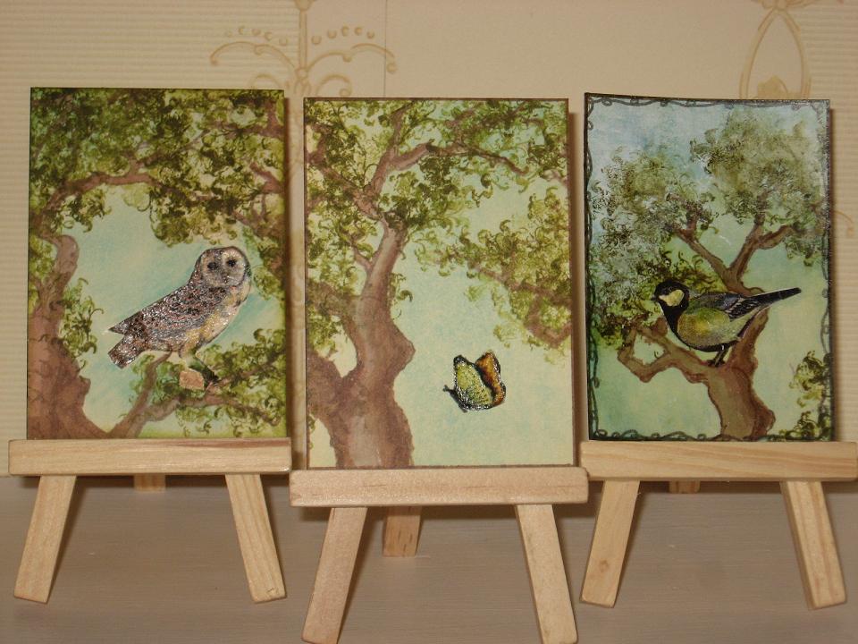 The Stamp Man ATC Swaps: June ATC Swap Trees - More Inspiration...