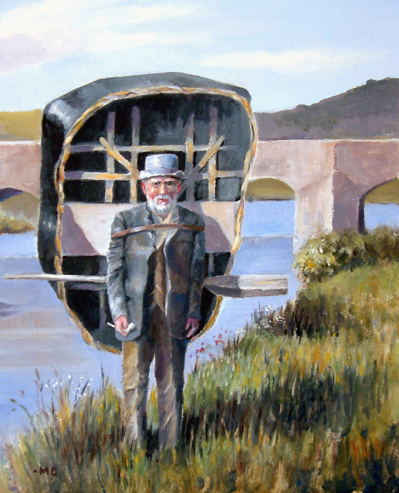 Carmarthen Artist: Carmarthen Coracle Man