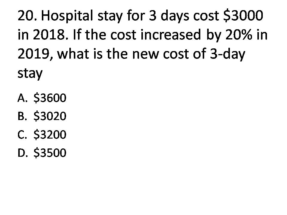 THE PRE-NURSING UNIVERSITY: MATH PRACTICE TEST