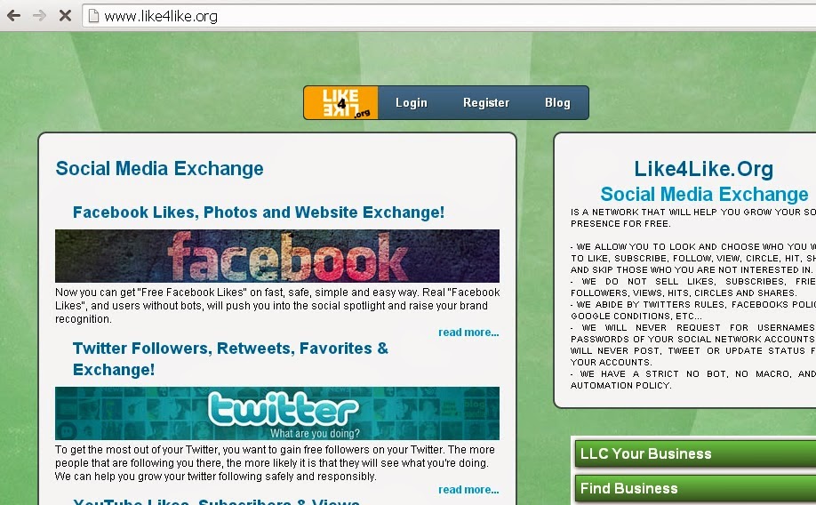 شرح التسجيل في موقع like4like لتبادل الزيارات - مدونة التقنية العالمية