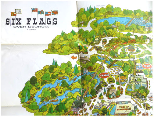 Six Flags Over Georgia Map 1980 - United States Map