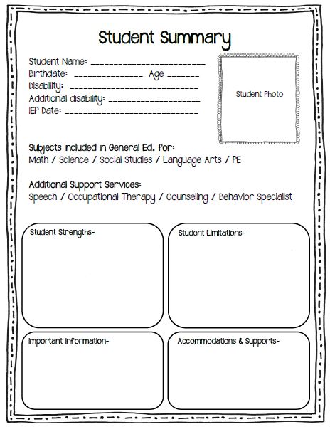 A View Into My Classroom: Mainstreaming Notebooks