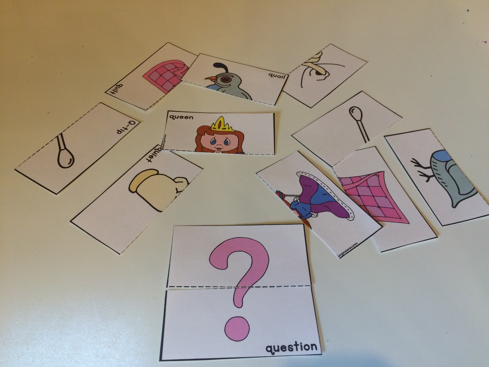 Letter Q: Pictures/Puzzles, Q-tips (Day 2)