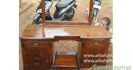 Meja rias ukiran kayu jati model afrika - Allia Furniture