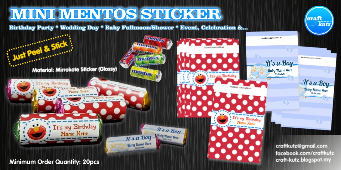 Personalized Mini Mentos Stickers ~ Craft Kutz