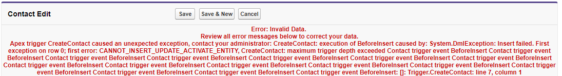 Maximum Trigger Depth Exceeded Exception in Salesforce