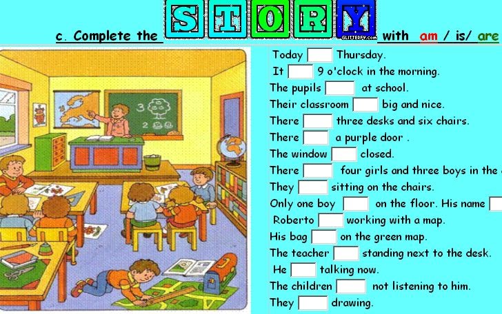 English corner: VERB TO BE STORY