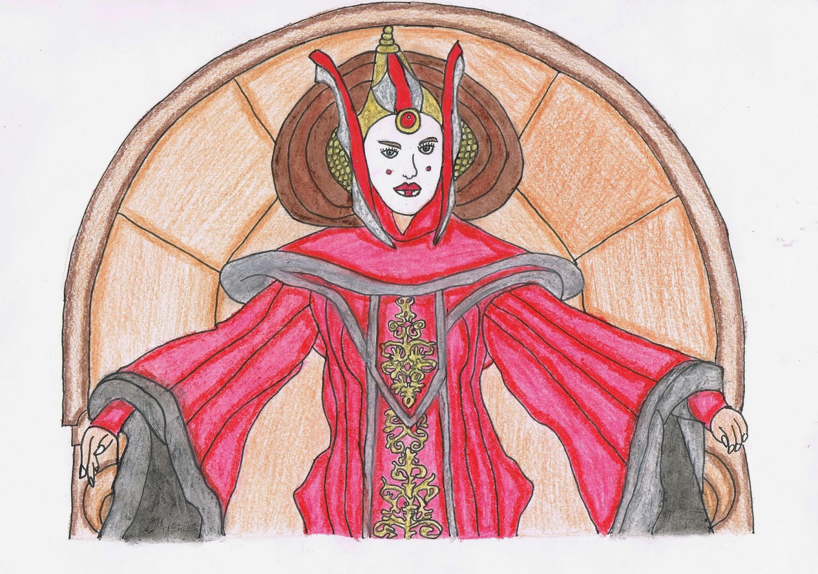Drawing: Queen Amidala (coloreada)