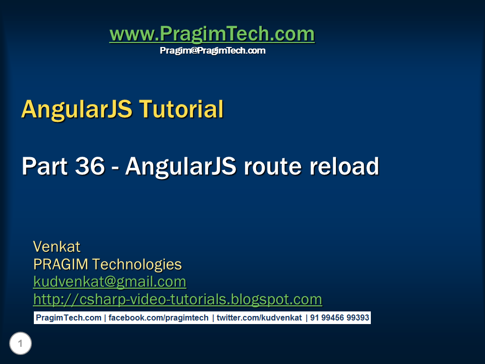 Sql server, .net and c# video tutorial: AngularJS route reload