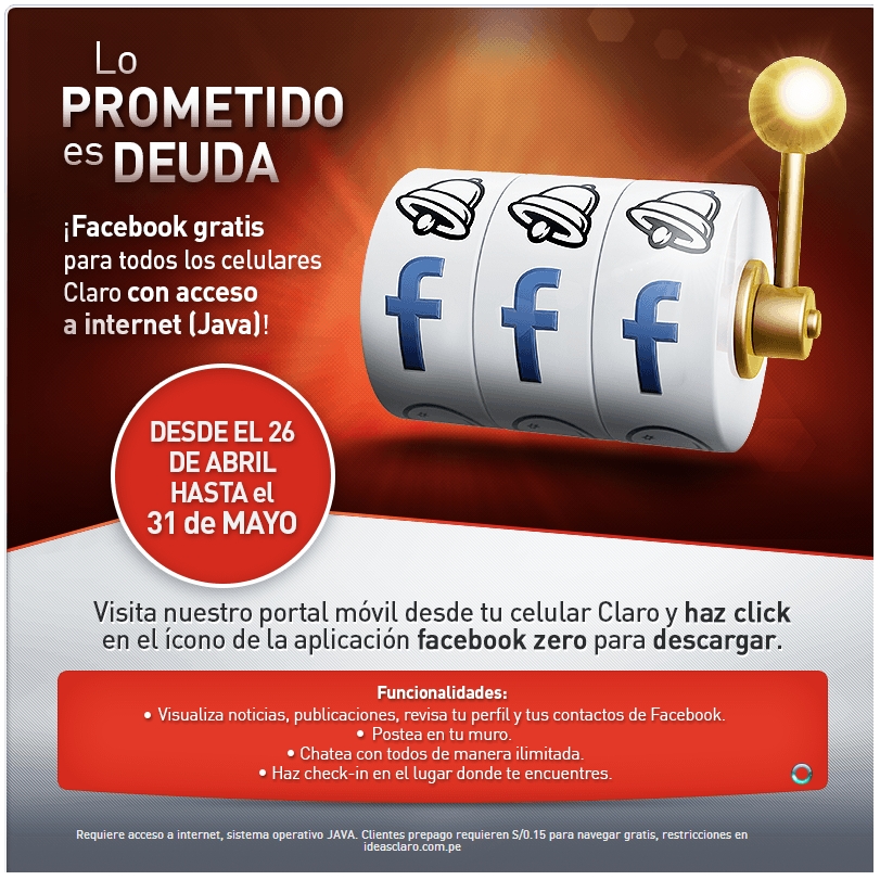CLARO QUE TIENES MAS: Facebook gratis en tu prepago