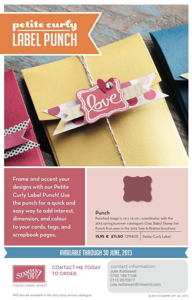 Petite Curly Label punch now available! - The Paper Haven