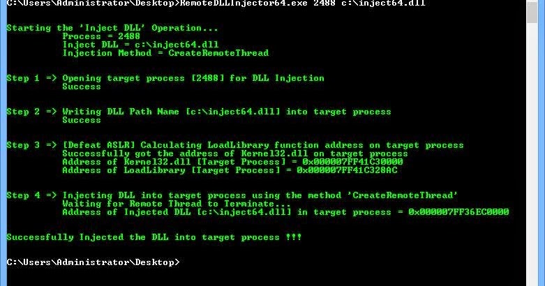 IT Security : REMOTE DLL INJECTOR V2.0 - COMMAND-LINE TOOL TO INJECT ...