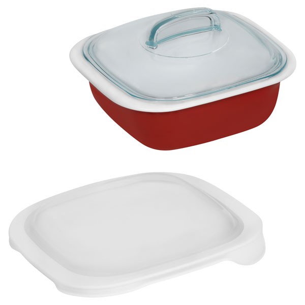 Esklusif Dari US: CORELLE® Bake, Serve, Store™ 1-1/2-qt Red Square ...