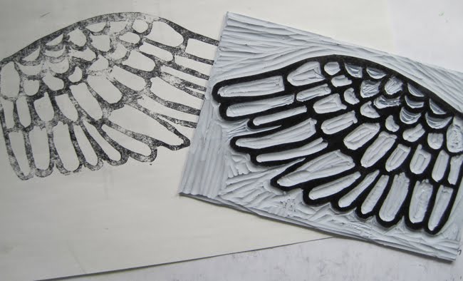 my collage art ~ nancy lefko: First Linocut Stamp