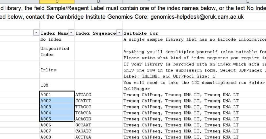 The Genomics Core blog: How do I submit my index information into Lablink?