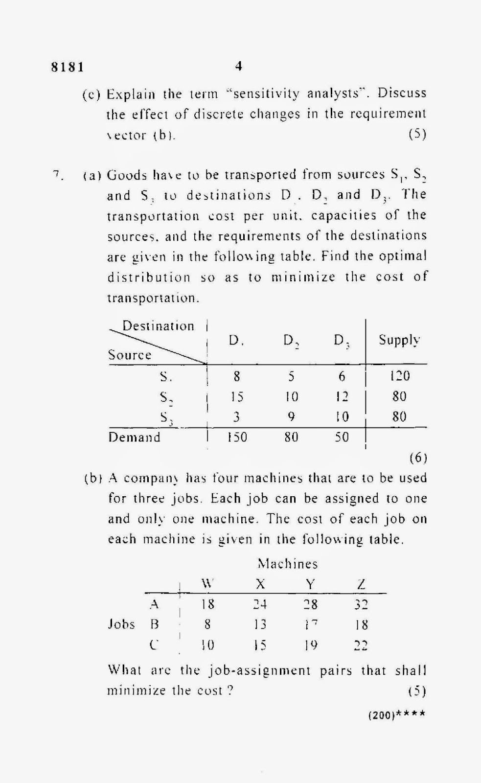 DU CS Lectures: Operational Research Paper 1 DU CS Lectures: Operational Research Paper 1