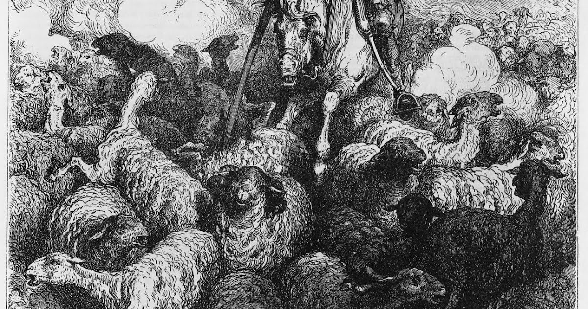 The battle of the sheep Don quixote Gustave Dore ~ High resolution Art ...