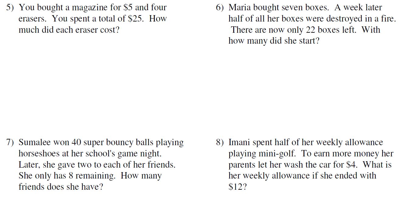 Mr. Howards ESOL Math: 7th Integer and Word Problem CRCT Practice