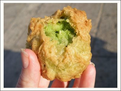 Fish on Friday with a modern take on chip shop style pea fritters