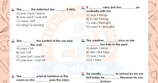 The simple past tense multiple choice test | www.elt-els.com