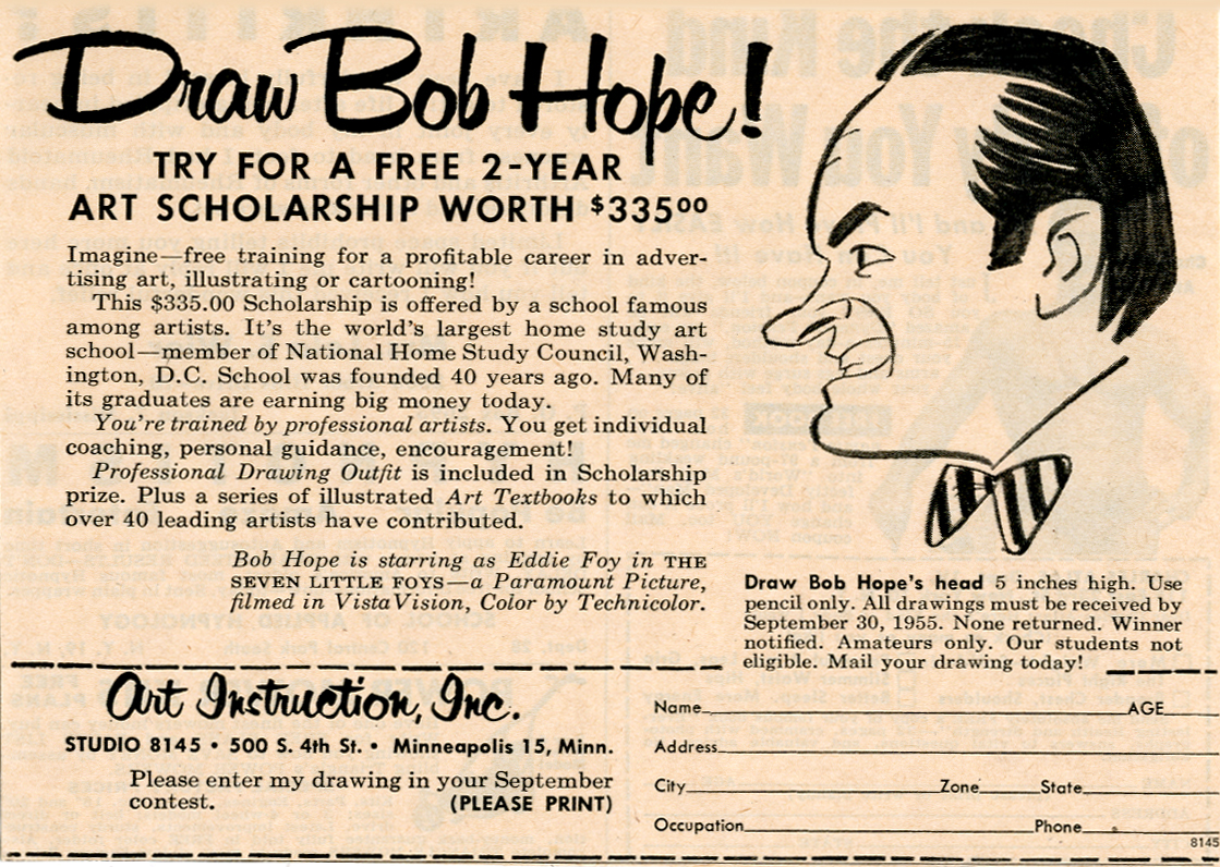 Mitch O'Connell: "Draw Me!" The Classic Ads of Art Instruction Inc.!