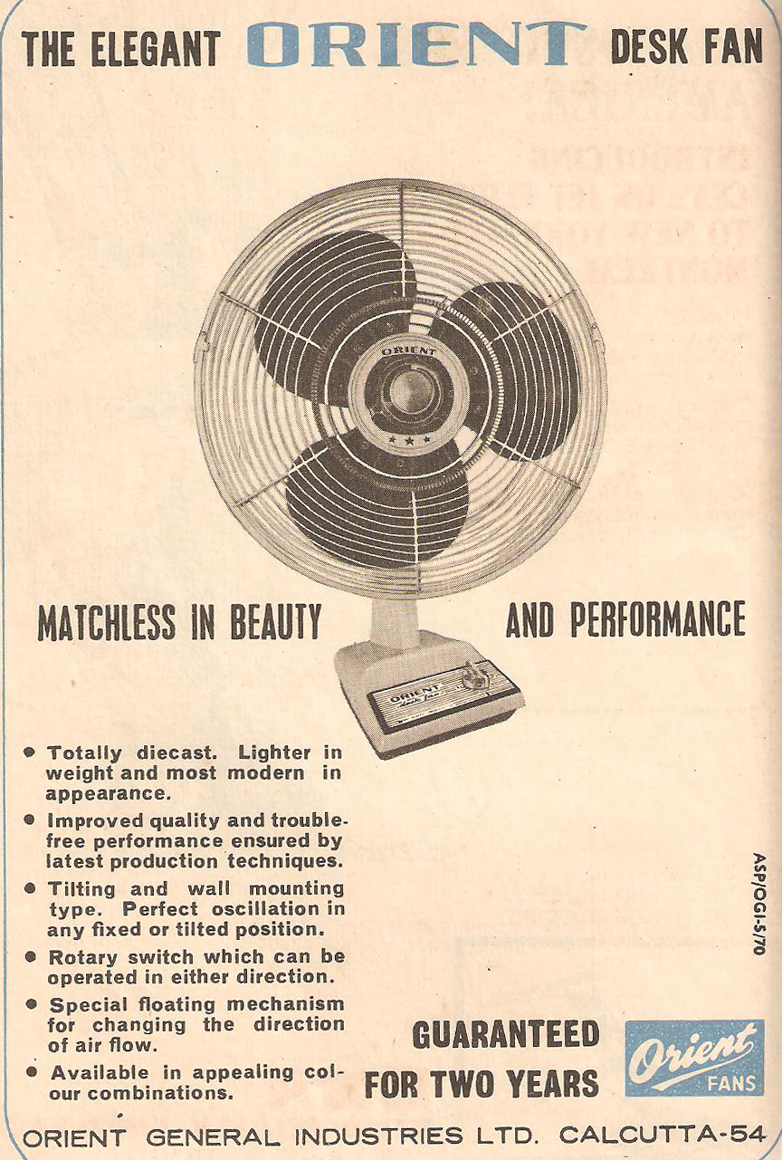 Magazine Ad of ORIENT - Classic Indian Advertisements